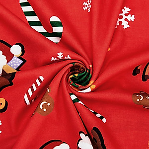 American Trends Christmas Sleep Shirts for Women Green Christmas Dress Cotton Sleep Dress Women Christmas Pajamas Dress Short Sleeve Red Sleepwear Night Shirts for Sleeping Santa Claus L