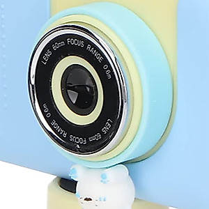 Jeanoko Kids Camera Dual Camera USB Charging Cartoon Kids Selfie Camera Inbuilt Puzzle Games with USB Cable Bracket User Manual for Home Outdoor Use