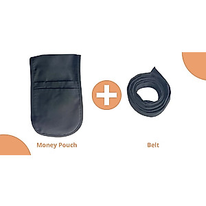 Fame Fabrics FAME Server Pouch Money Apron for Servers and Waitress, Serving Apron with Belt, Black , One Size