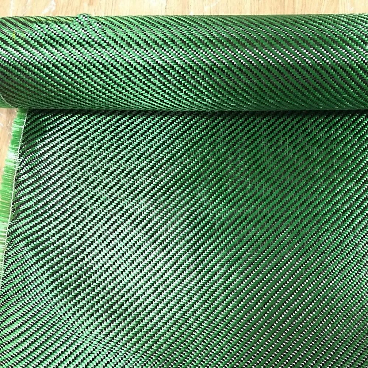 GatherTOOL 100cm*50cm Green Carbon Aramid Fiber Hybrid Fabric Cloth 3K Carbon Fiber Green Aramid Fiber 190gsm 0.2mm Thickness