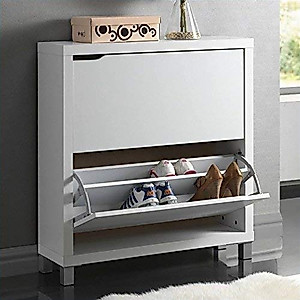 Baxton Studio Simms Shoe Cabinet, White