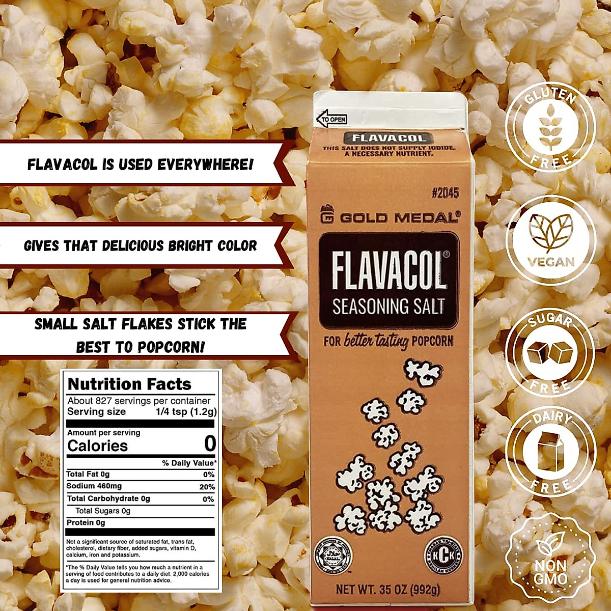The Theater Popcorn Kit - Flavacol popcorn seasoning salt (35 oz) & Golden Barrel Butter Flavored Coconut Oil (32 oz) - Real Theater Ingredients, No Dairy, Gluten Free/Vegan, Non-GMO, Kosher