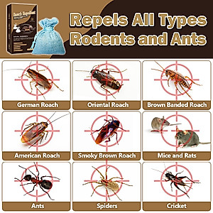 10 Pack Roach Repellent for Indoor Home, Natural Peppermint and Citronella Formula Cockroach Away Solution, Roach Deterrent for House Kitchen Pest Control