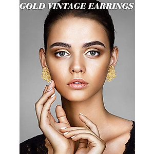 Glenmal 6 Pair Gold Threader Dangle Earrings Long Chain Threader Statement Drop Dangle Earrings Jewelry for Women(Boho Geometric)