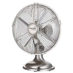 Minka-Aire F310-BN Retro II Style Table Top Fan in Brushed Nickel
