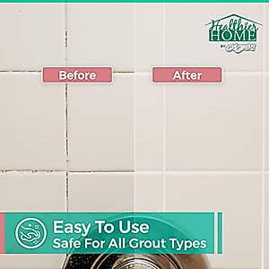 CHOMP! Grout Cleaner and Brightener, Includes Easy Scrubber Grout Cleaner Brush, Refreshes Grout and Removes Stains on Tile Floors and Walls in Showers, Bathrooms, Kitchens (1 Bottle x 32 Fl Oz)