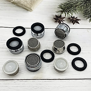 4Pcs Faucet Aerator 4 Pack Kitchen Sink Aerator Replacement Parts With Brass Housing 15/16 Inch Male Thread Aeratorwith gasket for kitchen and bathroom