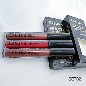 3Pcs Dark Black Blue Purple Matte Lipstick Sets, Matte Lipstick Lip Stain Waterproof Lip Gloss Gift Set Matt Lipsticks Set Matt Liquid Makeup Lipstick Kit 07