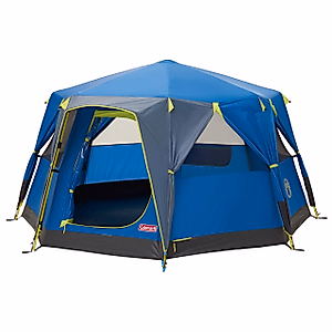 Coleman Tent Octago, 3 Man Tent Ideal for Camping in The Garden, Dome Tent, Waterproof 3 Person Camping Tent with Sewn-in Groundsheet