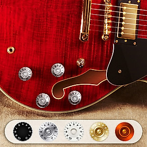 Nuanchu 20 Pieces Electric Guitar Knobs Top Hat Volume Tone Control Knobs Turning Guitar Knobs Speed Control Knob Vintage Pedal Control Knobs for Guitar Bass Instrument Parts Replacement, 5 Colors
