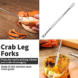 Luvan 23 Pcs Crab Crackers and Tools Set with 4 Crab leg Crackers, 4 Crab Forks, 4 Lobster Shellers, 2 Seafood Scissors, 2 Oyster Knife, 2 Shrimp Deveiner Tool, 2 Crab Mallet, 2 Sauce Cups and 1 Bag