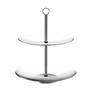 Chef Buddy Dessert Tower, 2-Tier Round Glass Display Stand