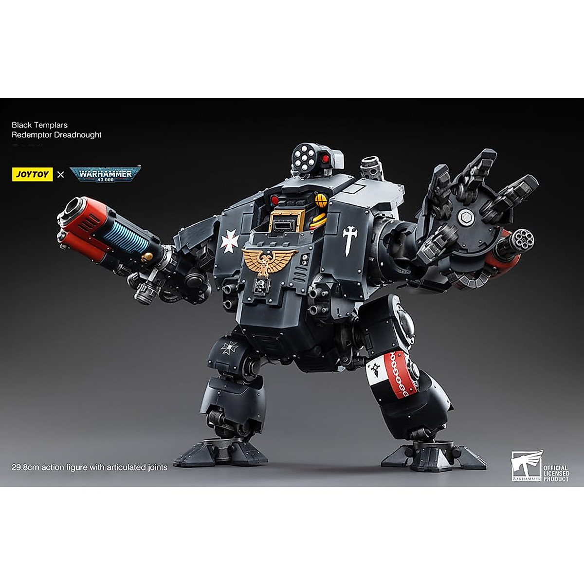 JOYTOY Warhammer 40K Officially Licensed Mecha Black Templars Redemptor Dreadnought 1:18 Scale Collectible Action Figure 11.73”Height