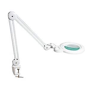 Neatfi XL Bifocals 1,200 Lumens Super LED Magnifying Lamp with Clamp, 3 Light Modes, Correlated Color Temperature Control (3000K-4500K-6000K), 12W, 120 Pcs SMD LED (White, 6 Inch Lens)