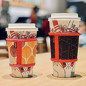 Coffee Cup Sleeves – Premium Neoprene Insulated Reusable Coffee & Tea Cup Sleeves – Best for 12oz-24oz Cups at Starbucks, McDonalds, Peets, Caribou Coffee (Assorted Patterns, 5 Pack)