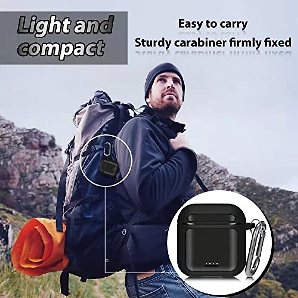 Claiol Protective Case Compatible for Tozo T6, Upgraded Shockproof Tozo T6 Case Cover with Metal Carabiner. (Black)