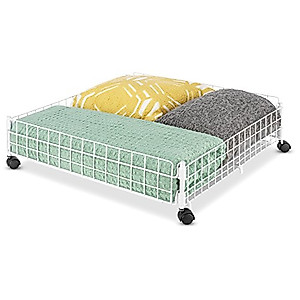 Whitmor Rolling White Wire Underbed Cart