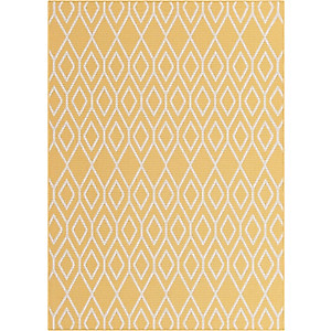 Jill Zarin Outdoor Collection Area Rug - Turks and Caicos (5' 3" x 8' Rectangle Yellow Ivory/Ivory)