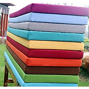 Hruile Outdoor/Indoor Bench Cushion Water-Resistant Outdoor Patio Furniture Swing Seat Cushion Chairs Pad Bench Mat, 2 Inch High-Density Foam, Polyester Fabric Cover with Ties,39.5x11.8x2in,Blue