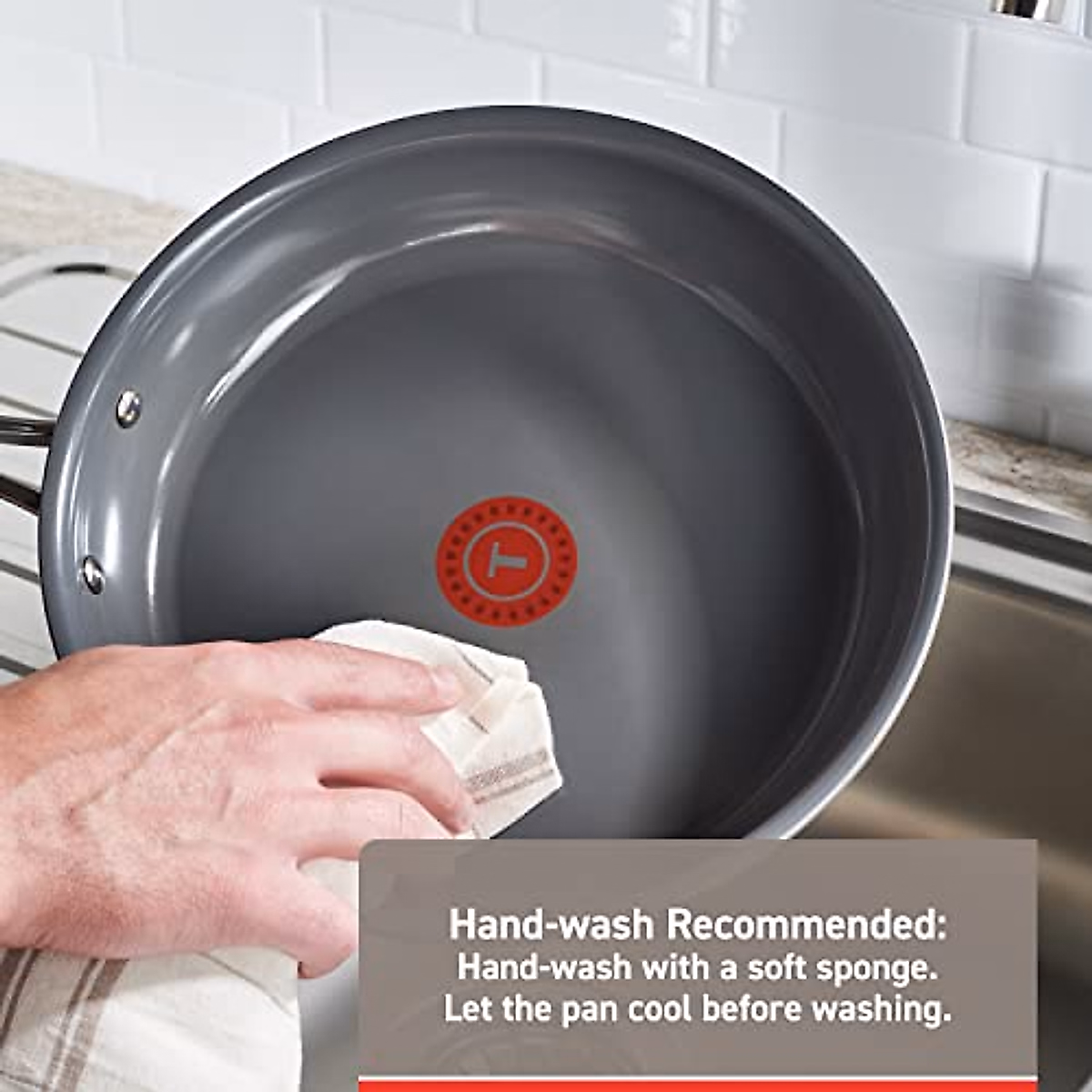 T-fal Ceramic Excellence Reserve Nonstick Cookware Set 10 Piece Induction, Pots and Pans