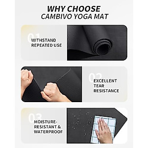 CAMBIVO Yoga Mat for Women and Men, Extra Long and Wide Exercise Mat(84" x 30" x 1/4 inch), Large Non Slip Workout Mat for Yoga, Pilates, Fitness, Barefoot Workouts, Home Gym Studio