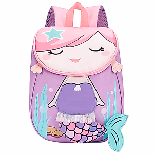 BLUBOON Toddlers Backpack for Girls Cute Preschool Backpack 3D Schoolbag Toddler Bookbag for Kids (Purple)