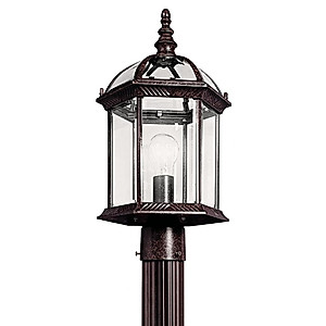Kichler 49187TZ Barrie Outdoor Post Mount 1-Light, Tannery Bronze
