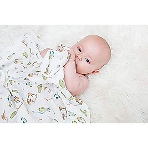 Lulujo Baby Cotton Muslin Swaddle Blanket, 47 x 47-Inch, Golf