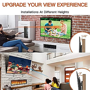 Perlegear Tilt TV Wall Mount Bracket Low Profile for Most 37-75 Inch LED LCD OLED Flat Curved Screen TVs, Large Tilting Mount Fits 16, 18, 24 Inch Studs Max VESA 600x400mm Supports up to 132lbs