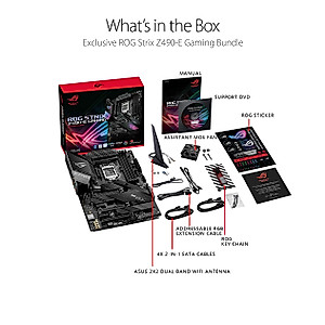 ASUS ROG Strix Z490-E Gaming Z490- WiFi 6, LGA 1200 (Intel 10th Gen) ATX Gaming Motherboard, 14+2 Power Stages, DDR4 4600, Intel 2.5 Gb Ethernet (Renewed)