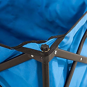 Sunjoy Collapsible Wagon with 255L Large Capacity, Utility Foldable Wagon Cart, Heavy Duty Beach Wagon with Big Wheels, Portable Garden Cart for Camping Fishing Sports Shopping, Blue