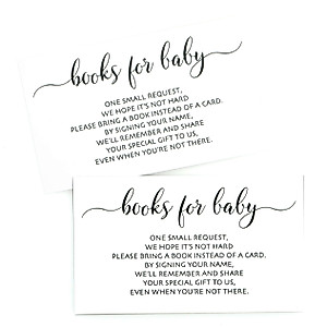 books for baby cards, baby shower invitation insert card, Gender Neutral 100