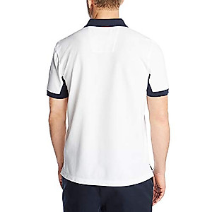 Nautica Men's Classic Fit Short Sleeve Performance Pique Polo Shirt, Bright White, 3X-Large
