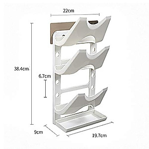 DRNKS Pot Rack Perforated Wall-free Lid Storage Rack for Kitchen Shelf Rack for Lid Applicable to kitchen stove (Color : Three floors)