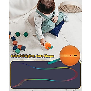 RRETECK Automatic Moving Cat Toys, Cute Interactive Cat Toys for Indoor, Cats Ball Bundle + Feather Kitten Toys in Pack. Smart Electric Teaser Cat Feather Toys, USB Rechargeable, 3 Feathers