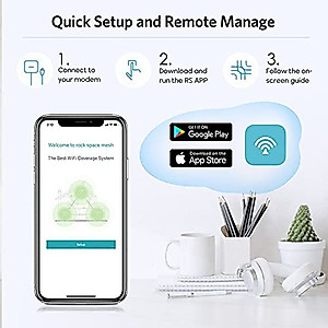 Mesh WiFi System - Mesh Router up to 6000 sq. Ft and 90 Devices Whole Home Coverage, 1200Mbps WiFi Mesh Network, WiFi Router/Extender Replacement, Gigabit Ports, Easy Setup, Parental Control (3 Pack)