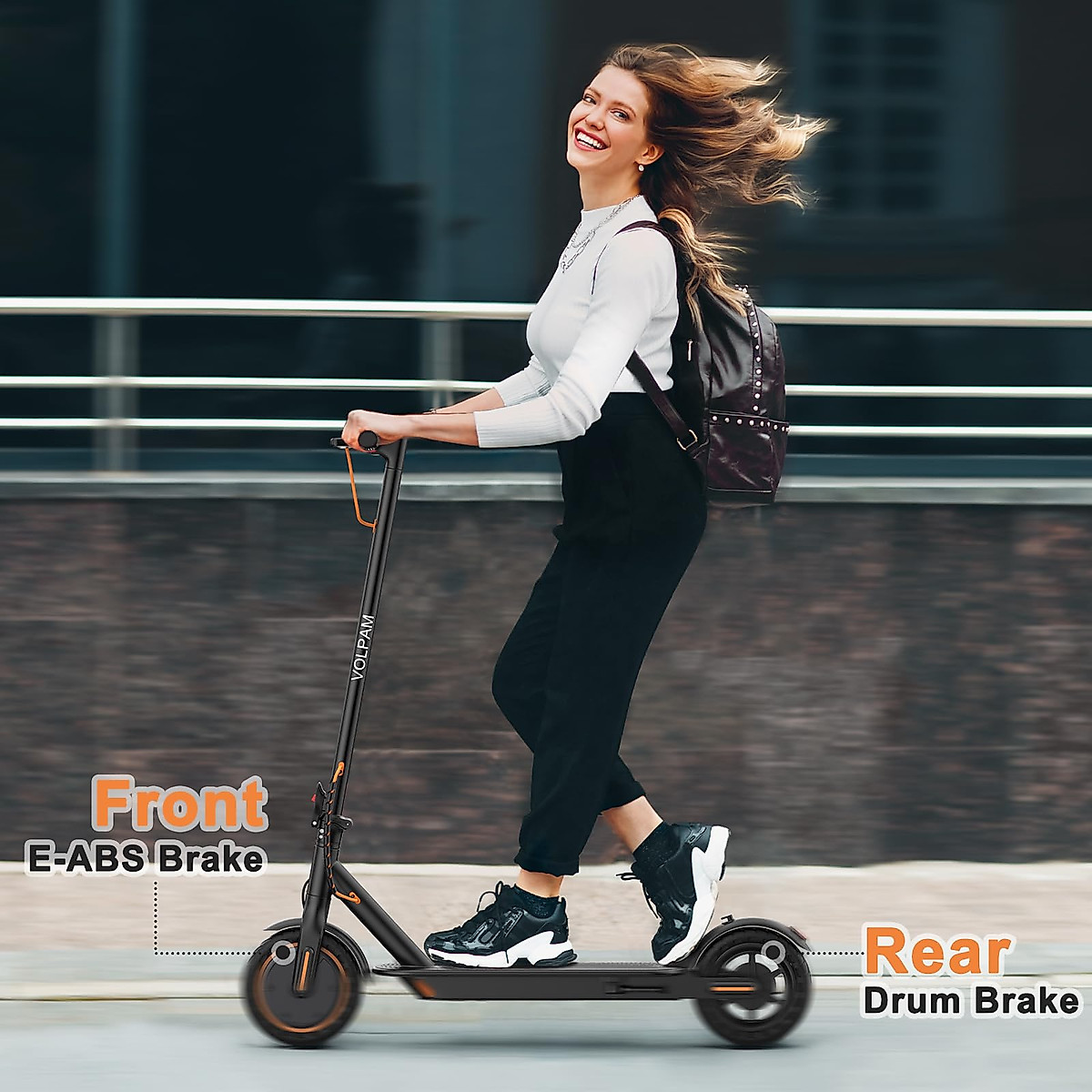 VOLPAM Electric Scooter, Powerful 350W/500W Motor, Max 12/19/28Miles Long Range, Top Speed 16/19/21 MPH, 8.5" /10'' Tires, E Scooter for Adults (8.5''-12Miles-350W)