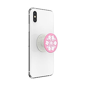 PopSockets PopGrip - Expanding Stand and Grip with a Swappable Top for Smartphones and Tablets - Not Your Grandmas Doily Pink