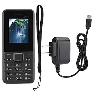 ASHATA Unlocked Mobile Phone, 1.7in Screen Simple Phone with 3.5mm Headphone Jack, 32MB and 32MB, 0.08MP Camera, Dual SIM Card 2G Cellphone, 1500MAh, Black-US