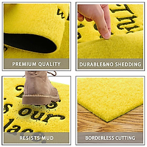 JJUUYOU Outdoor Welcome Mat We Make The Rules Doormat for Front Door Funny Indoor Door Mat with Non Slip Rubber Backing for Home Entryway Patio 18"x28"