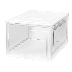 GARVALON 1PC Box shoe storage box shoe box shoe organizers shoe container closets plastic to go containers clear container Dampproof Shoes Storage Case storage bag sneakers pp plastic white