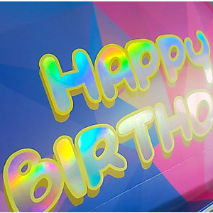 Cmecial Extra Large Birthday Gift Bag, 16'', Gold/Laser Foil, Gift Bag with Tissue Paper for Women, Girls, Kids, Party, Wedding, Christmas, Graduation, Baby Shower, Thanksgiving