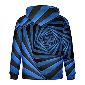 Muscularfit graphic sweatshirts Long Sleeve T-Shirt Sweatshirts for Men Drawstring 3D Dizziness Print Graphic Pullover Casual Lightweight Hoodies mens fall clothing Blue L