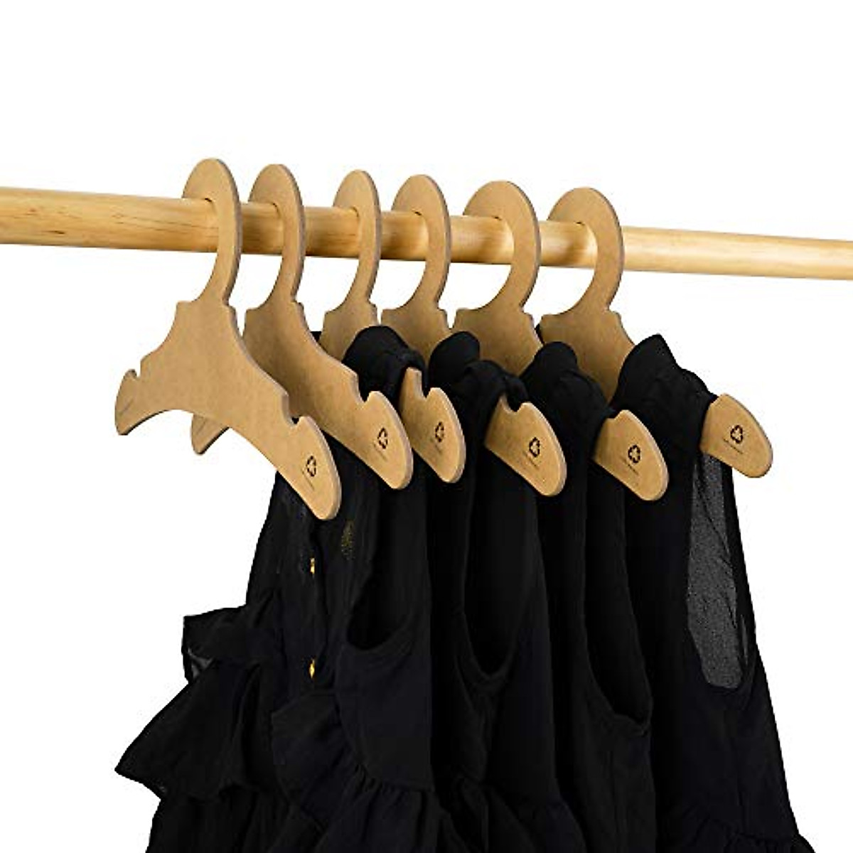 30Pack Koobay 11" Brown Paper Cardboard Recyclable Children Clothes Hangers for Baby & Toddlers Coat