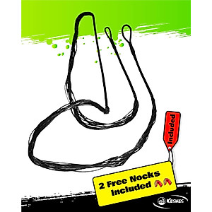 KESHES Dacron Bow String Replacement for Archery Recurve Traditional & Longbow Bows Bowstring - Sizes 12, 14, 16 Strands - Length Sizes 44-70 Inches, 2 Brass Nocks Included