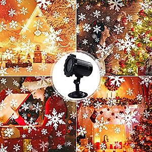 Christmas Snowflake Projector Lights Outdoor, EUKZEKY Snowfall Projector Lights Waterproof Snowflake LED Light Projector Lamp for Holiday Wedding Garden Patio Party Indoor Outdoor Christmas Decoration