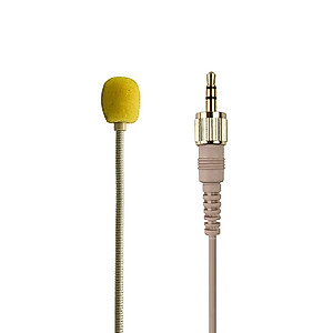 CANFON Cafon Pro 3.5mm Omni-directional Condenser Headset Microphone Input Line Compatible with Sony UWP V1/D11/D21 Microphones Transmitter, such as UWP UTX-B2/B03/B40, Skin color to hide