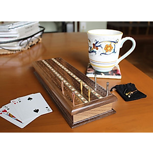 WE Games Easy-Grip Metal Cribbage Board Pegs and Velvet Pouch - Set of 12 Pins (3 Brass, 3 Chrome, 3 Black, 3 Copper)