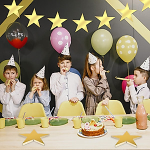 100 Pcs 6 Inch Gold Star Cutouts Double Printed Paper Stars Gold Star Decoration Movie Night Supplies Hollywood Theme Party Red Carpet Party Supplies for Classroom Wall Party