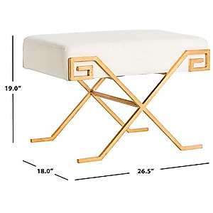 Safavieh Home Collection Luna Light Beige Greek Key Bench